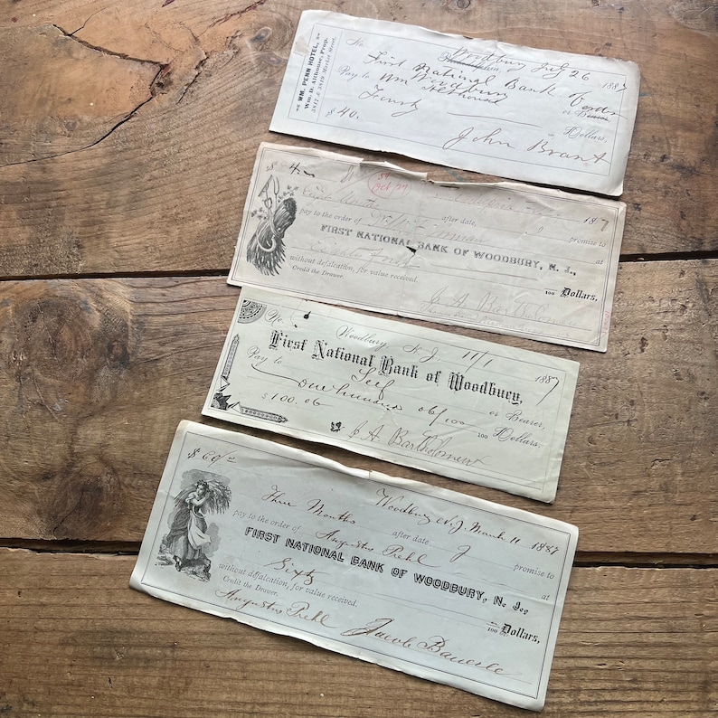 Antique Checks Bundle of 20 1800s Vintage Ephemera Lot - Etsy