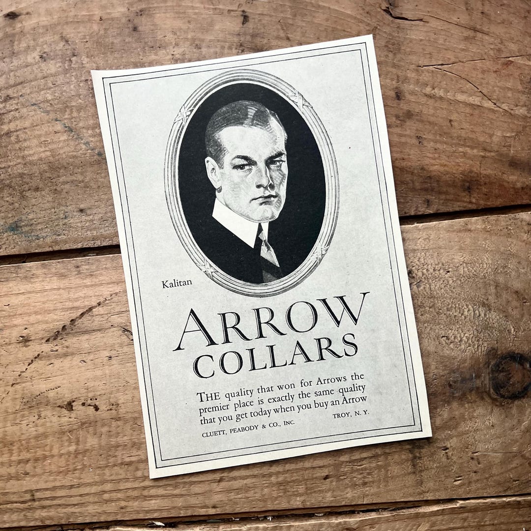 Arrow Collars Print Advertisement (1920) | Men's Edwardian Fashion ...