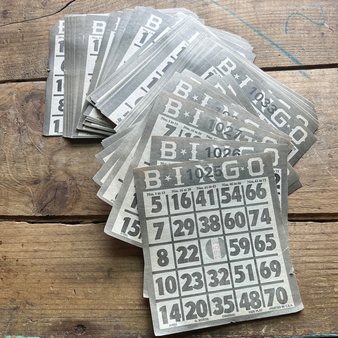 Vintage Bingo Cards, Bundle of 10 | Craft Supplies, Junk Journaling ...