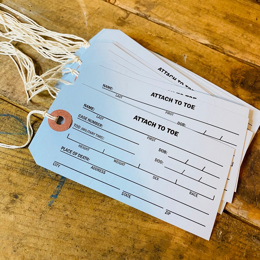 Toe Tags Blue Medical Ephemera Medical Examiner, Coroner Vintage ...