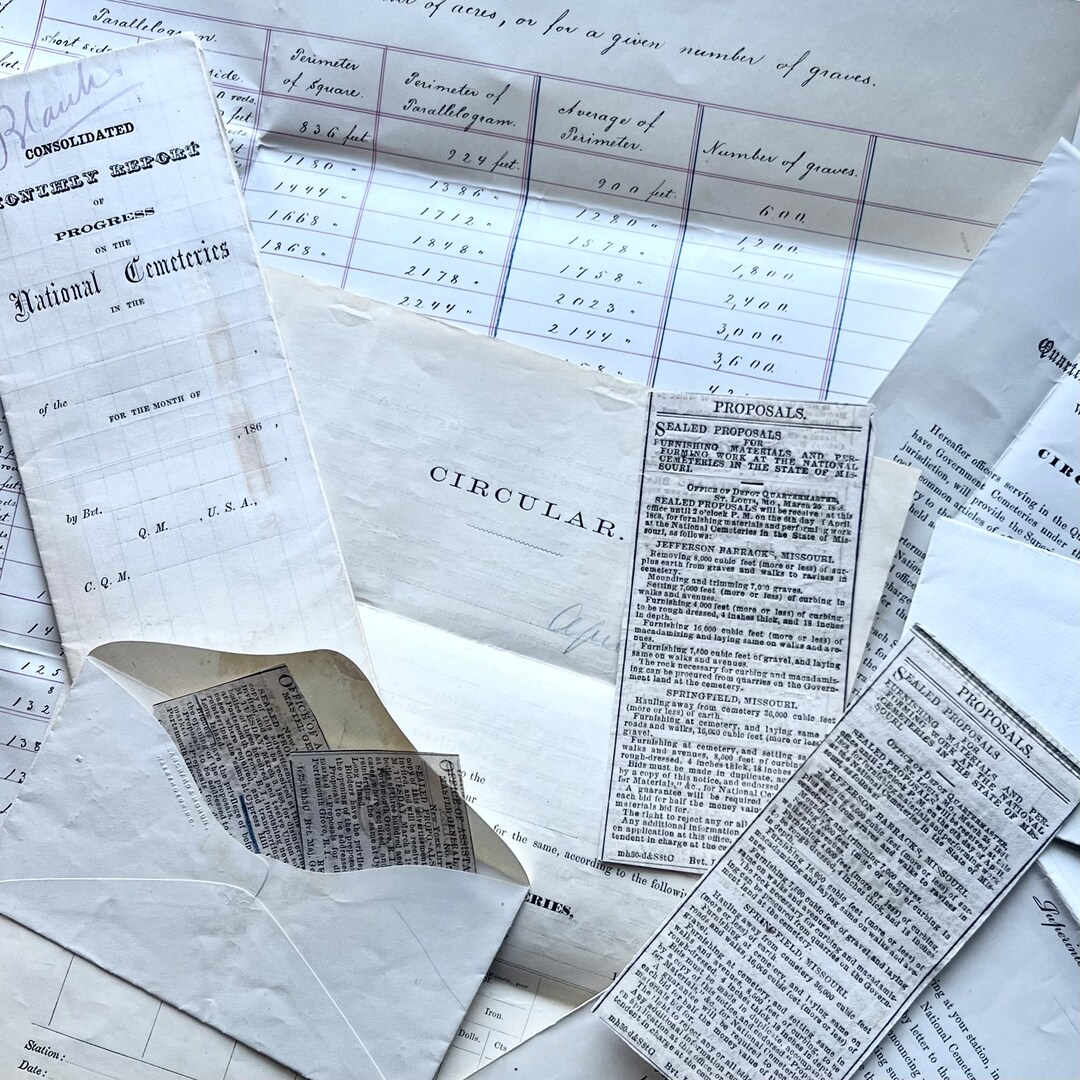 Ephemera Lot, National Cemeteries (1867) | 12 Pieces | Civil War ...