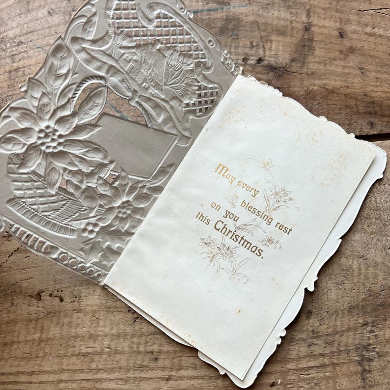 Victorian Christmas Card, Die-cut & Embossed (c. 1890s) | Finlayson ...