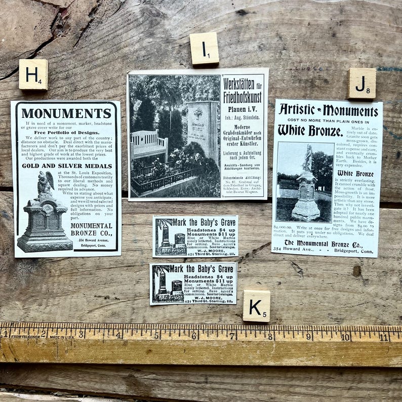 Cemetery Print Ads (c. 1910s-1930s) | Dollar Shipping | Small ...