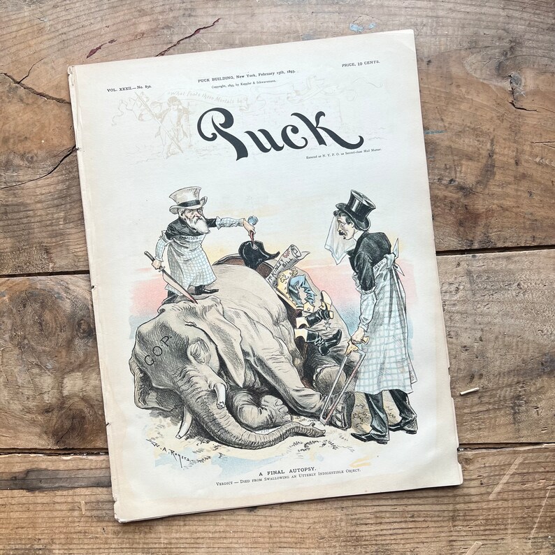 Puck Magazine february 1893 Antique Ephemera American History, Politics ...