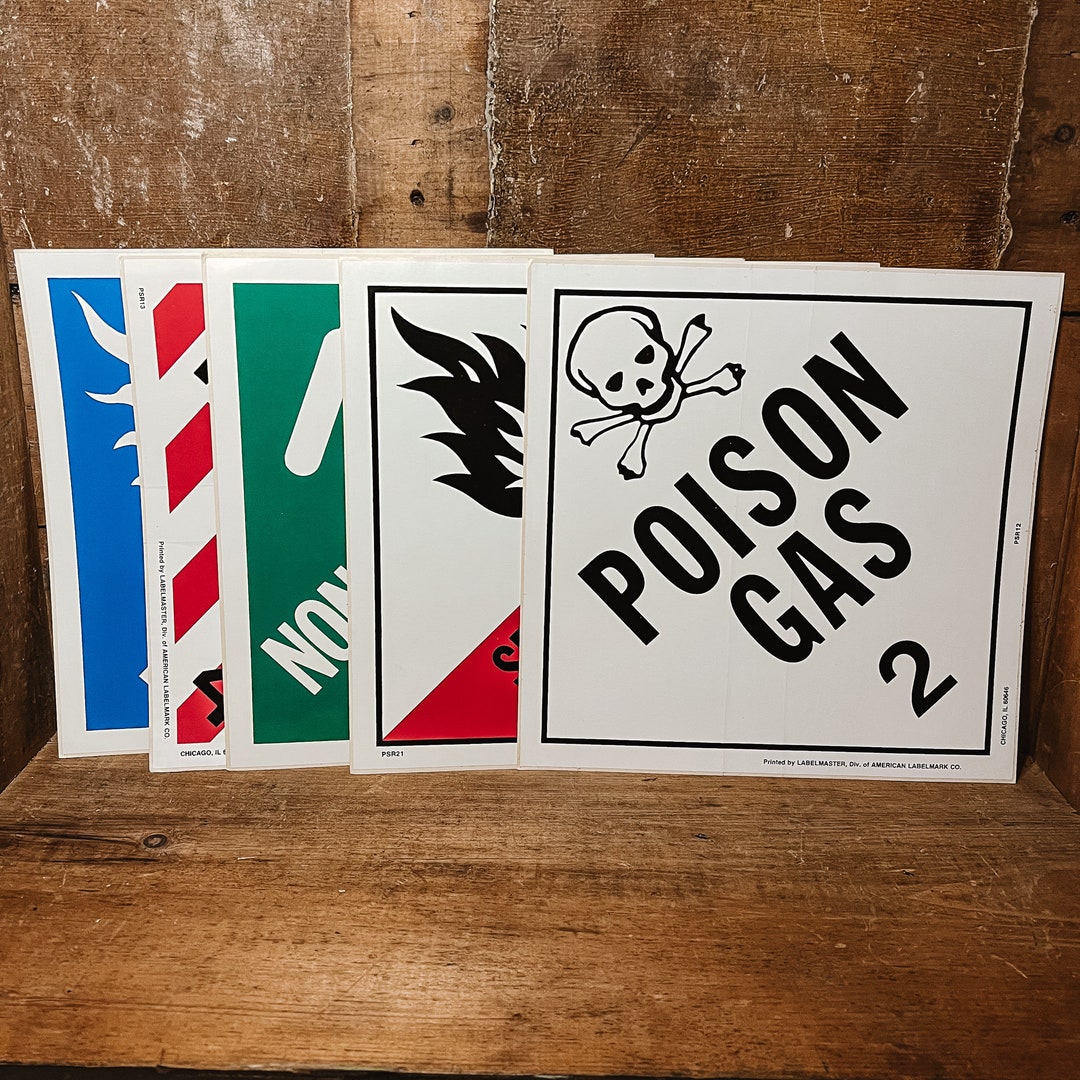 Vintage Warning Signs | Poison, Toxic, Dangerous, Flammable | Science ...