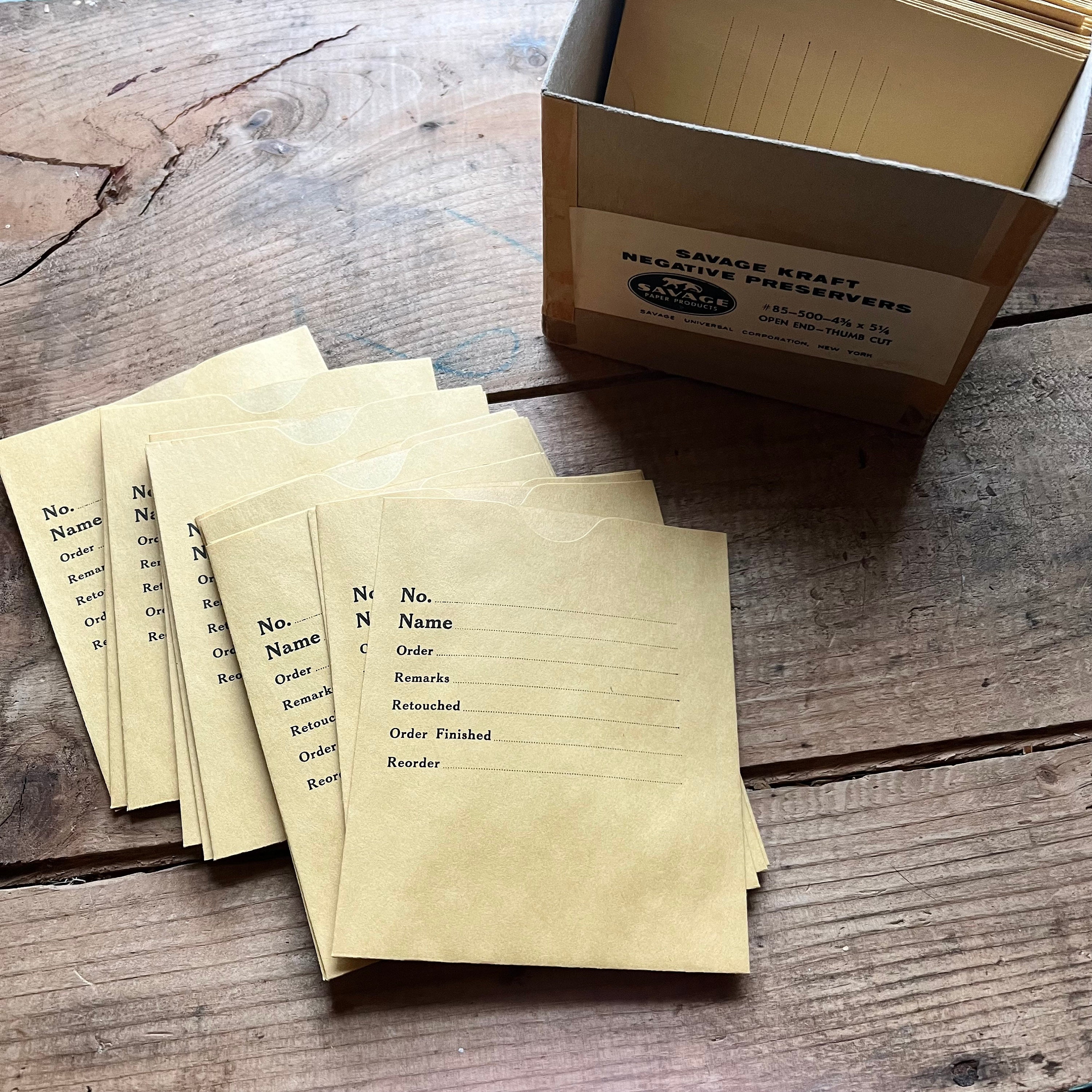 Vintage Photo Negative Sleeves (1960s) | Kraft Envelopes | Savage Paper ...