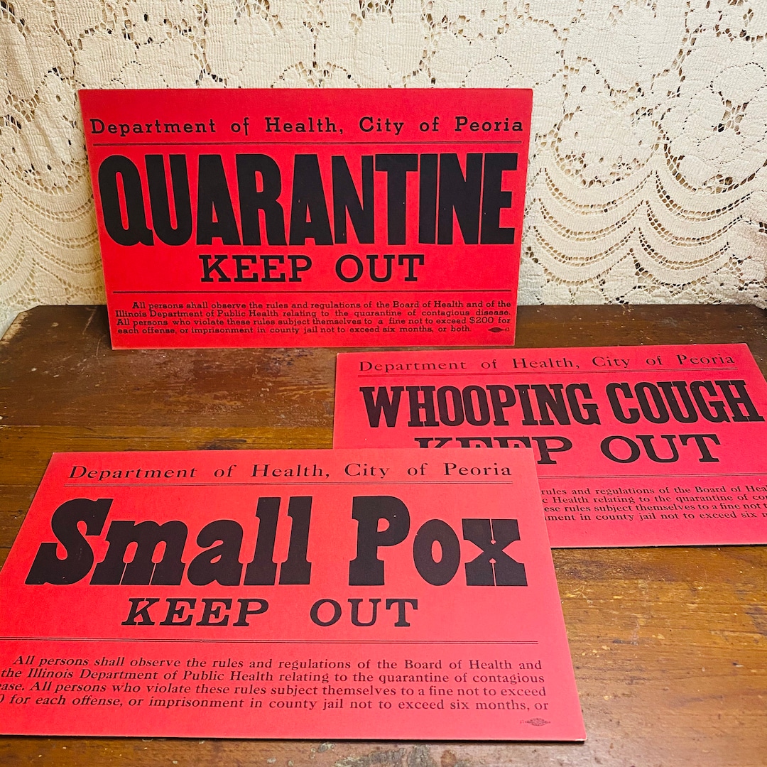 Vintage Quarantine Signs (1930s) | Peoria Department of Health ...