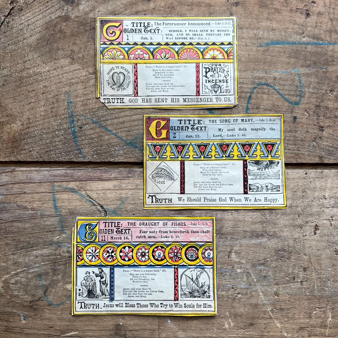 The Golden Text Trading Cards (c. 1880s) | Dollar Shipping | Antique ...
