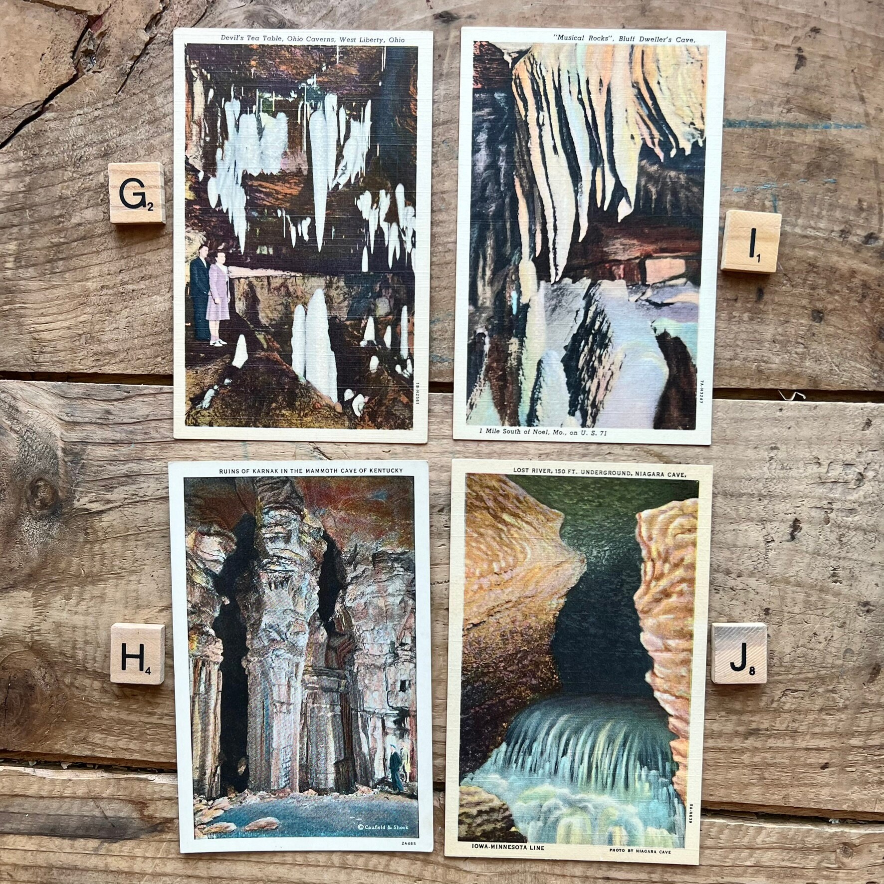 Postcards Caves & Caverns 1920s-1940s Vintage Travel - Etsy