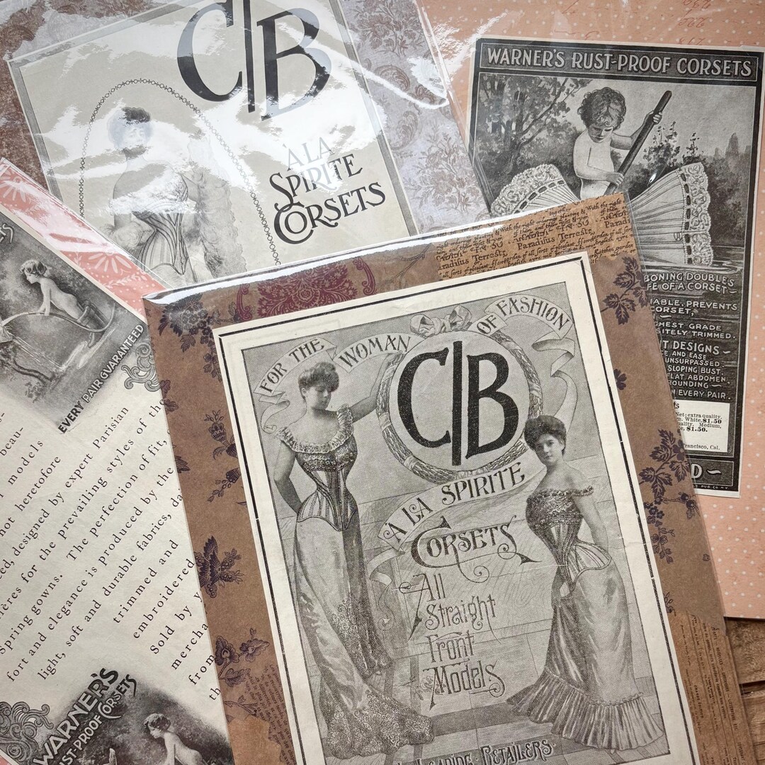 Mounted Corset Advertisements (c. 1900s) | Large, Full Page Print Ads ...