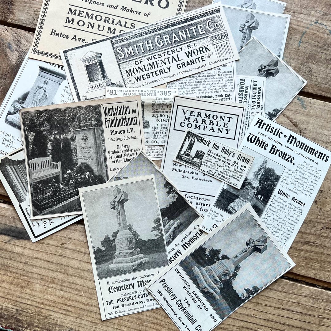 Cemetery Print Ads (c. 1910s-1930s) | Dollar Shipping | Small ...