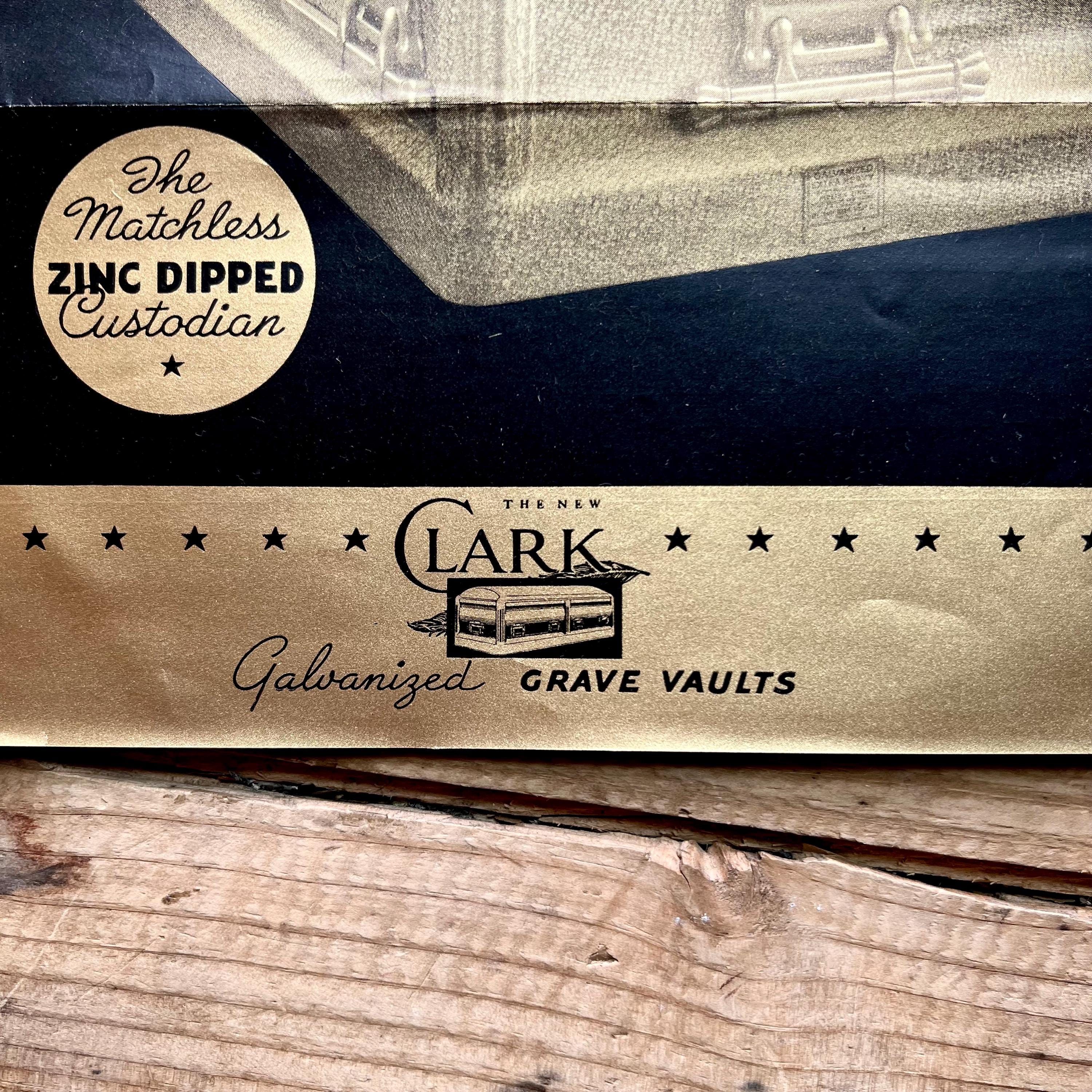 Clark Grave Vaults Advertisement (1930s) | Galvanized Coffins | Art ...