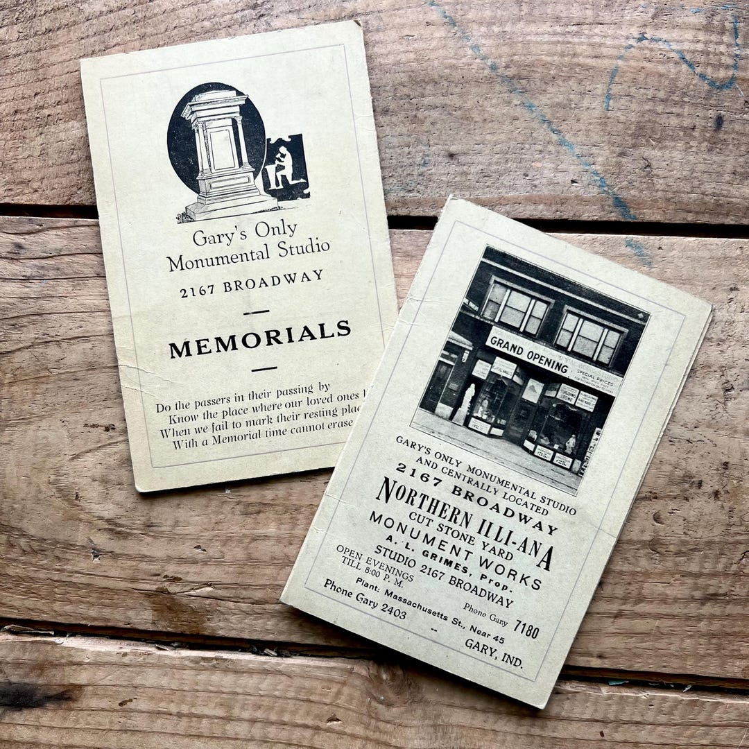 Monumental Works Needle Book (c. 1920s) | Headstones, Gravestones ...