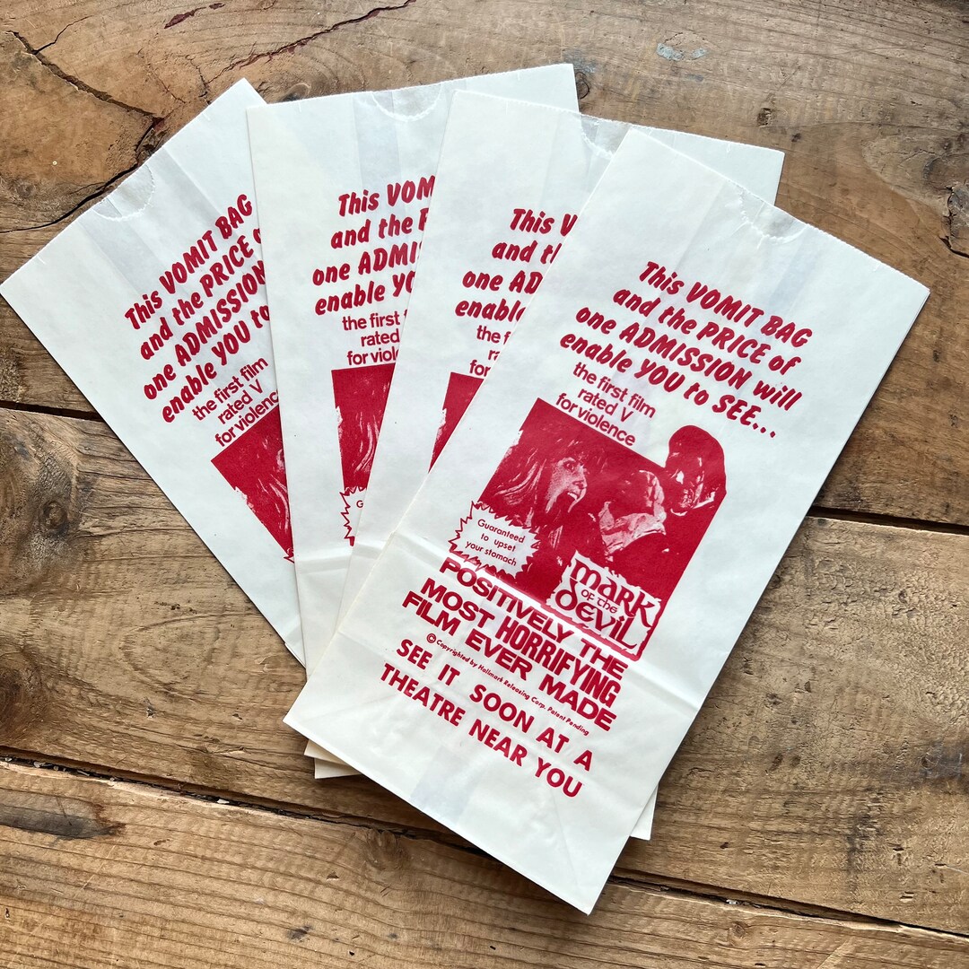 Mark of the Devil Vomit Bag (1970) | Vintage Horror Movie Memorabilia ...