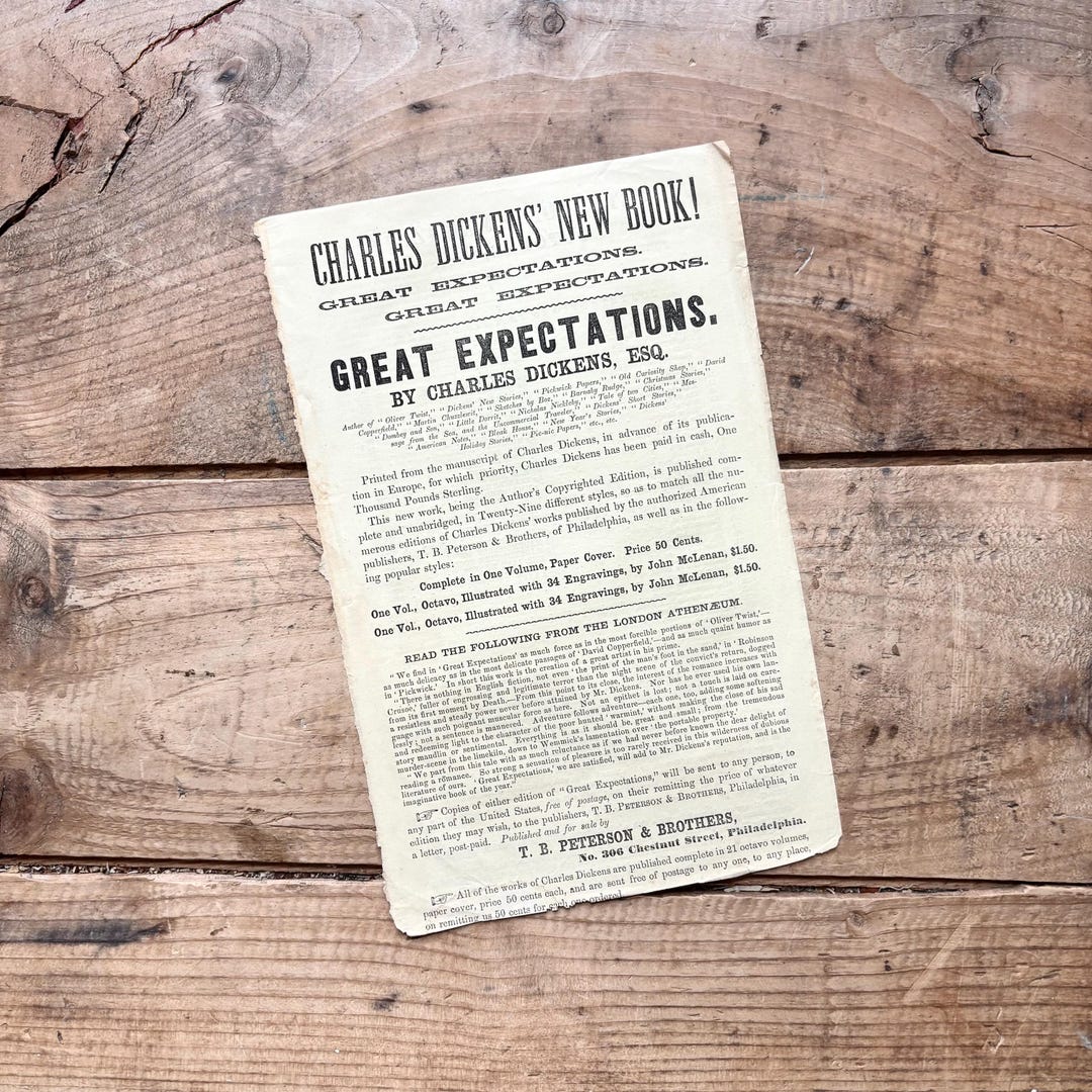 Dickens’ Great Expectations Advertisement (1861) | Peterson’s Magazine ...