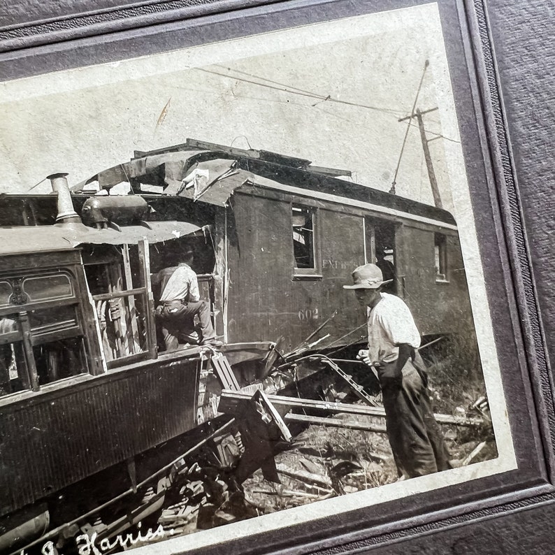Photograph, Train Crash C. 1920s Antique Photo on Board Vintage ...