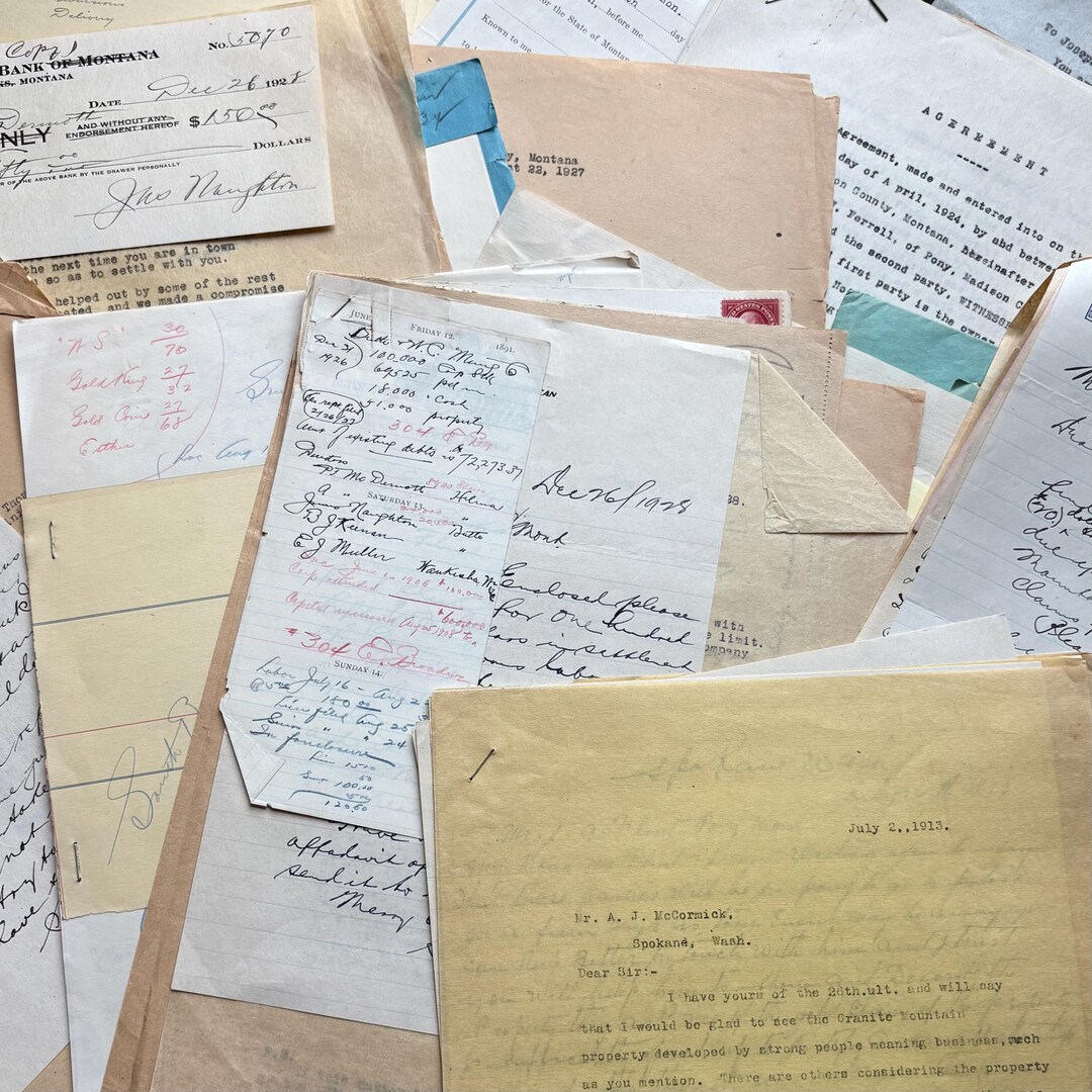 Montana Mining Ephemera Lot (1910s-1930s) | 135+ Pieces | Thomas Evans ...