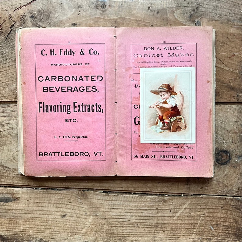 Scrapbook & Directory, Bellows Falls (1899) | Vintage Drawings ...
