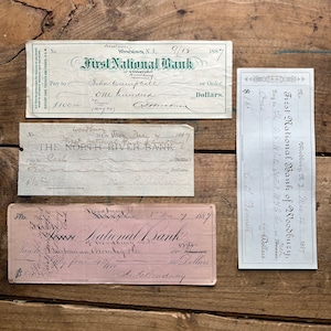Antique Checks, Bundle of 20 | 1800s | Vintage Ephemera Lot | Woodbury ...