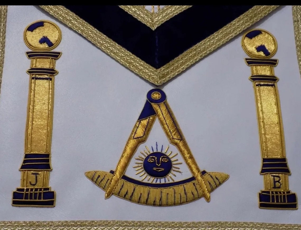 Masonic Past Master Gold Bullion Apron Pillars Leather Gift for Him - Etsy