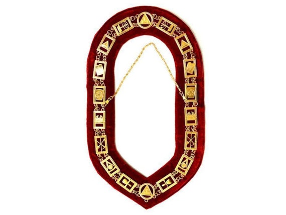New Royal Arch Masonic Chain Collar Gold/silver on Red | Etsy