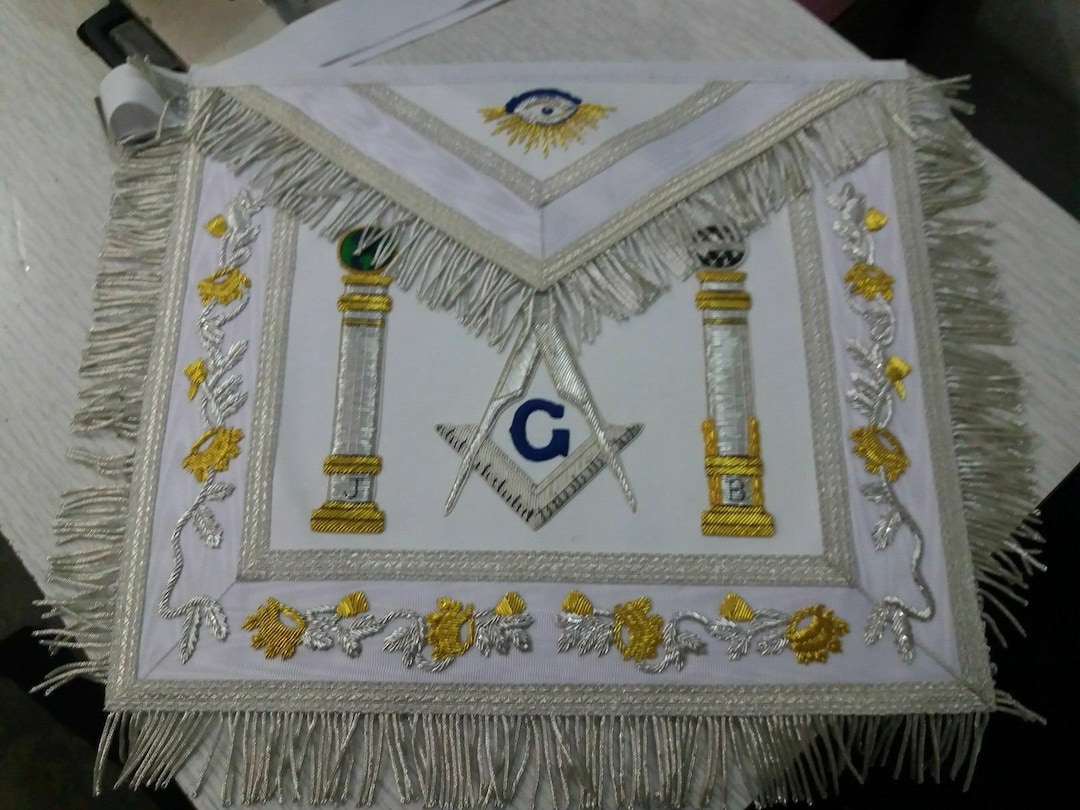 Masonic Regalia MASTER MASON APRON, Master Mason Apron White, Freemason ...