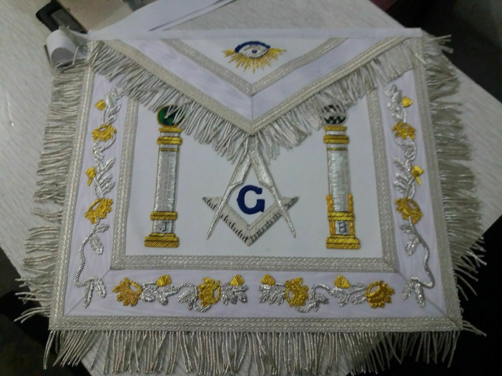 Masonic Regalia MASTER MASON APRON, Master Mason Apron White, Freemason ...