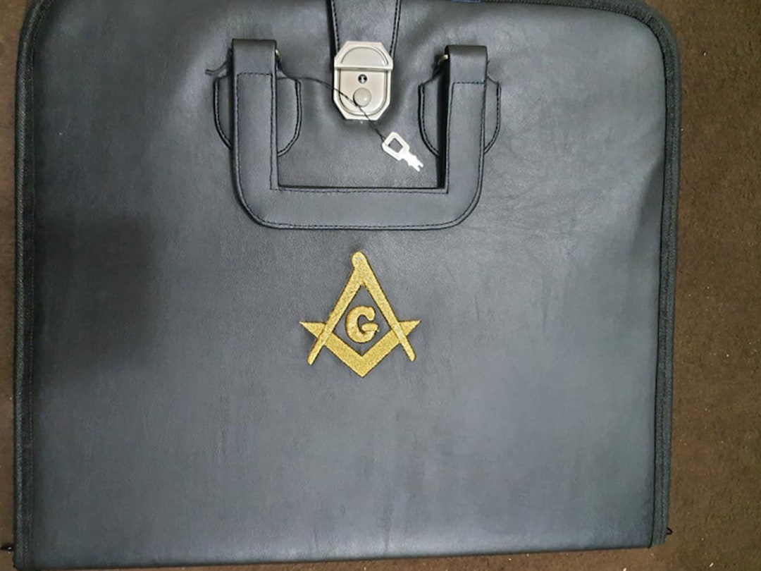 Masonic Regalia Soft Case Real Leather Embroidered Logo - Etsy