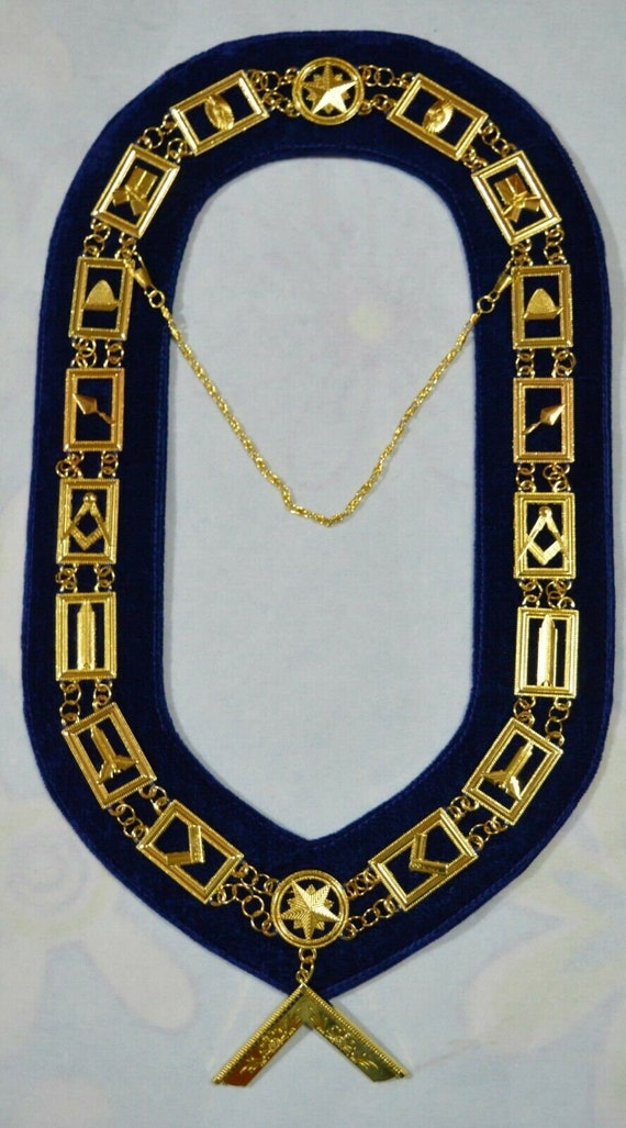 MASONIC BLUE LODGE Chain Collar With Free Worshipful Master - Etsy