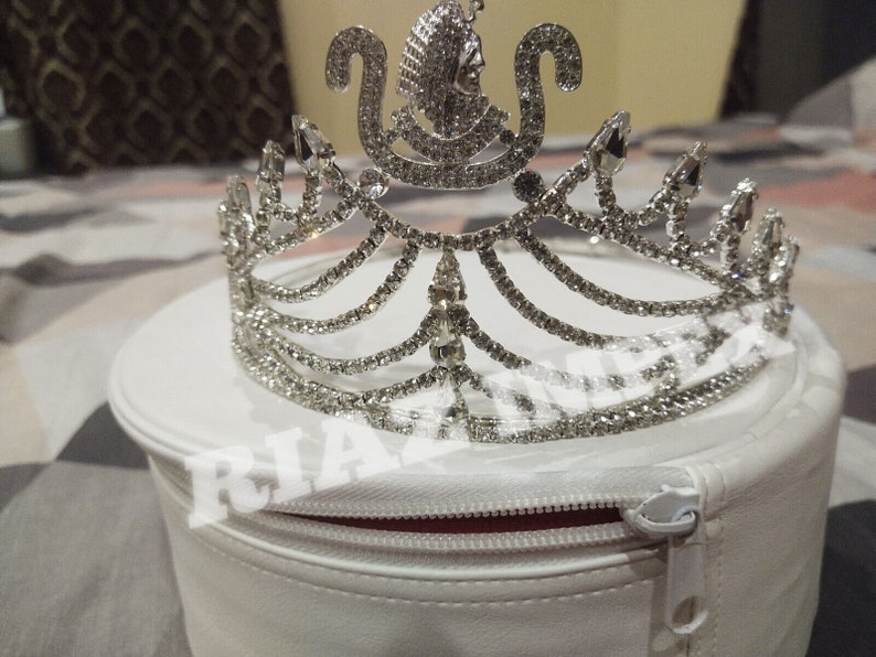 New Daughter of Isis Crown in Silver Tone With All White Rhinestones ...