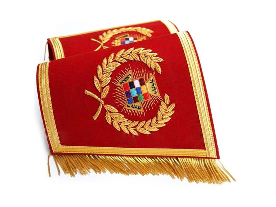New Masonic Gauntlets Cuffs - Past Grand High Priest PGHP Embroidered ...