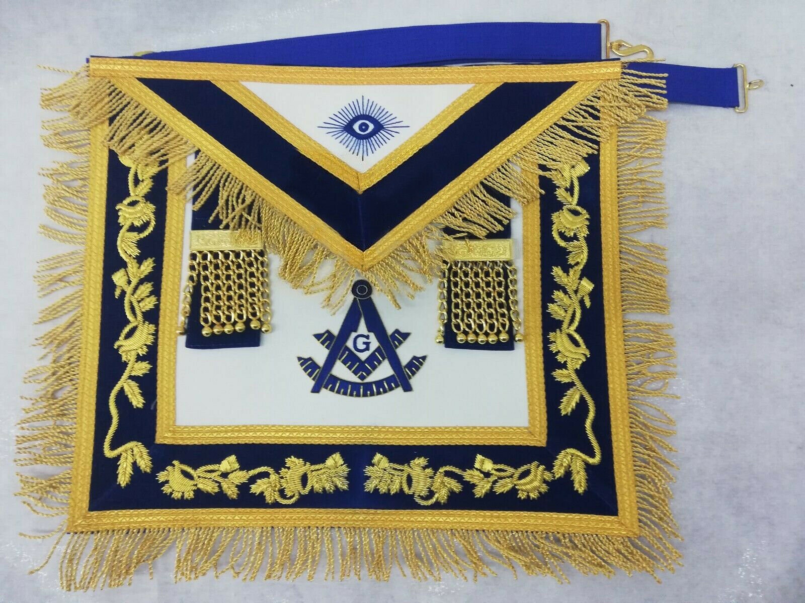 MASONIC Blue Lodge PAST MASTER Hand Embroidery Apron and Chain - Etsy