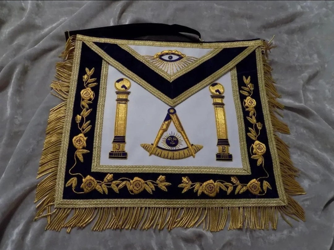 Masonic Past Master Gold Bullion Apron Pillars Leather Gift for Him - Etsy