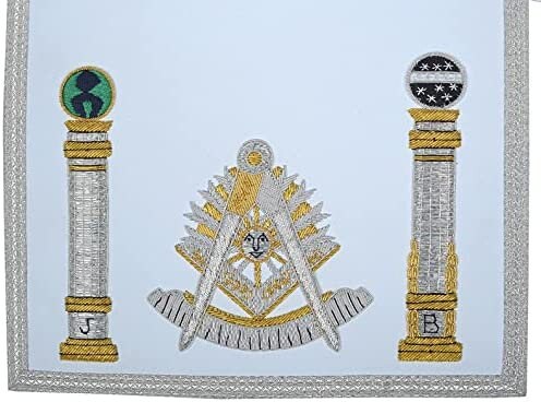 Masonic White Fringed Double Column Past Master Masonic APRON Gift for ...