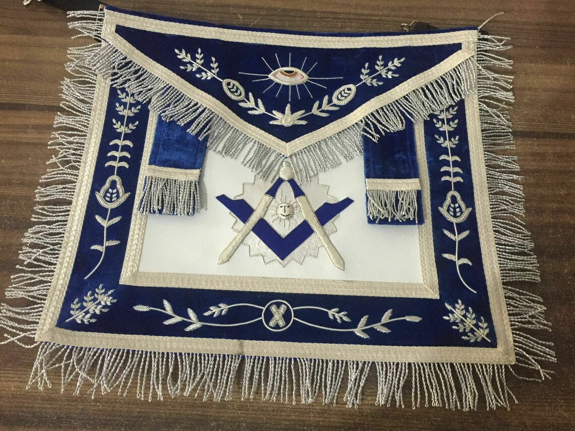 Masonic Regalia Blue Lodge Officer Aprons Bullion Hand Embroidered Pack ...
