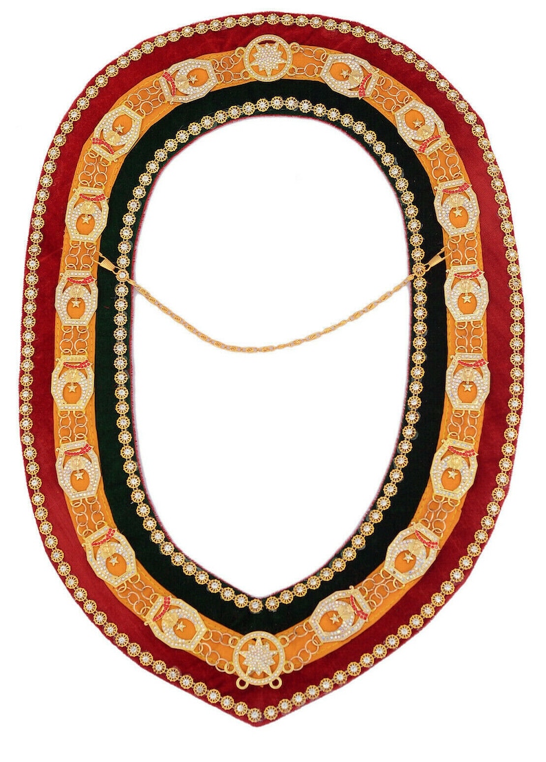 Masonic SHRINER Collar: Deluxe Tri-color Velvet, Rhinestone Chain - Etsy