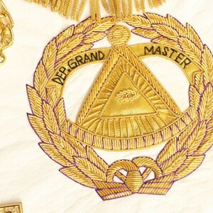 Masonic Regalia Deputy Grand Master 100% LAMBSKIN APRON With Chain ...