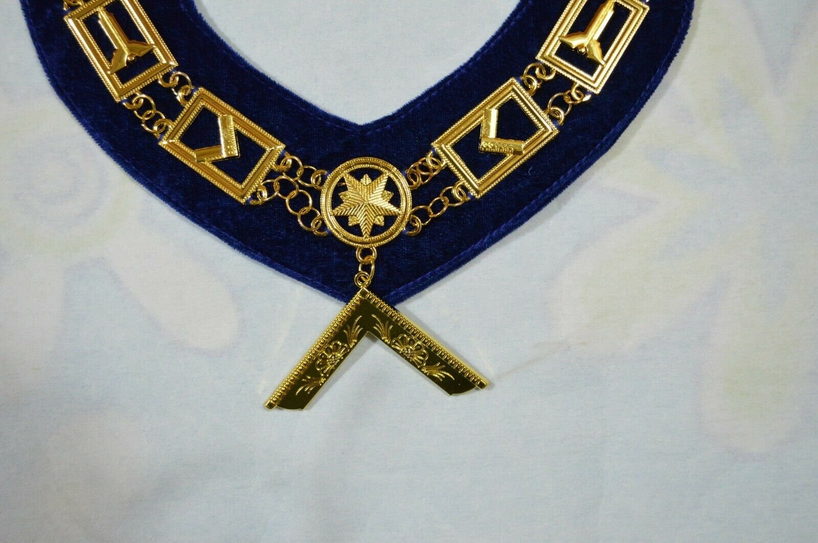 MASONIC BLUE LODGE Chain Collar With Free Worshipful Master Officer ...