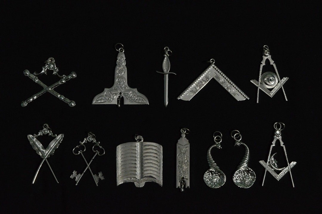 Masonic Blue Lodge Officer Silver Jewels Set, Blue Lodge Jewels ...