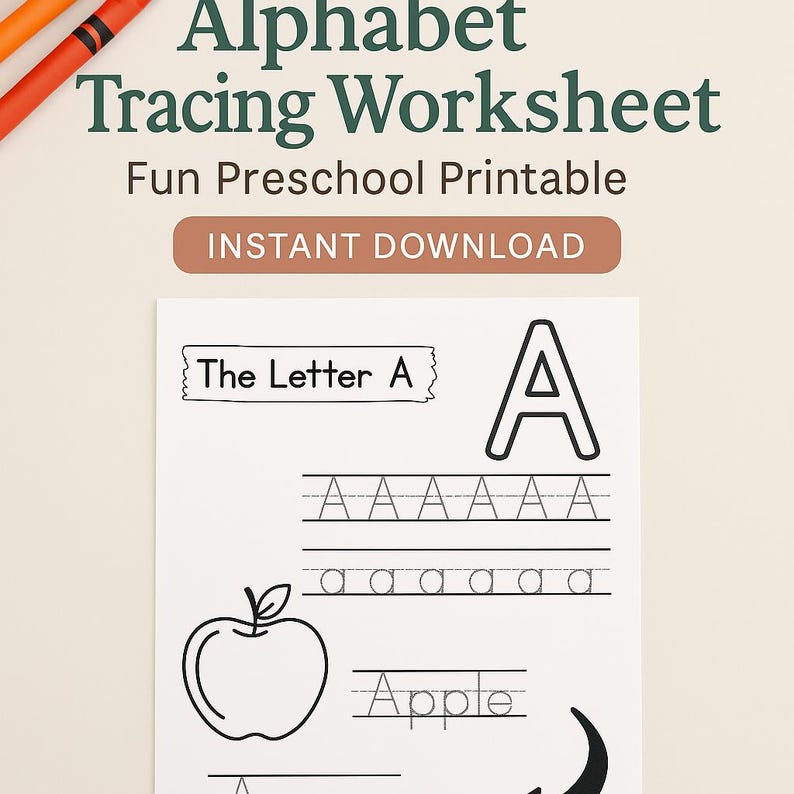 Alphabet Tracing Worksheet Printable | Preschool Letter Tracing A-Z ...