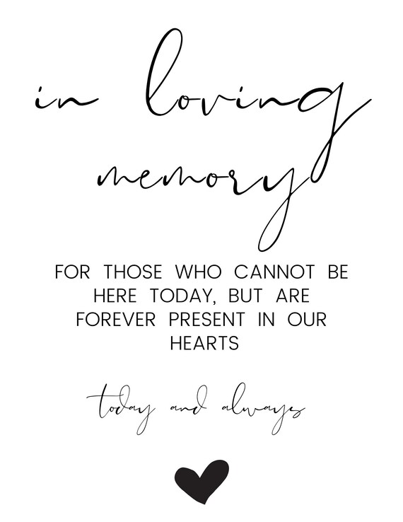 In Loving Memory Printable - Etsy