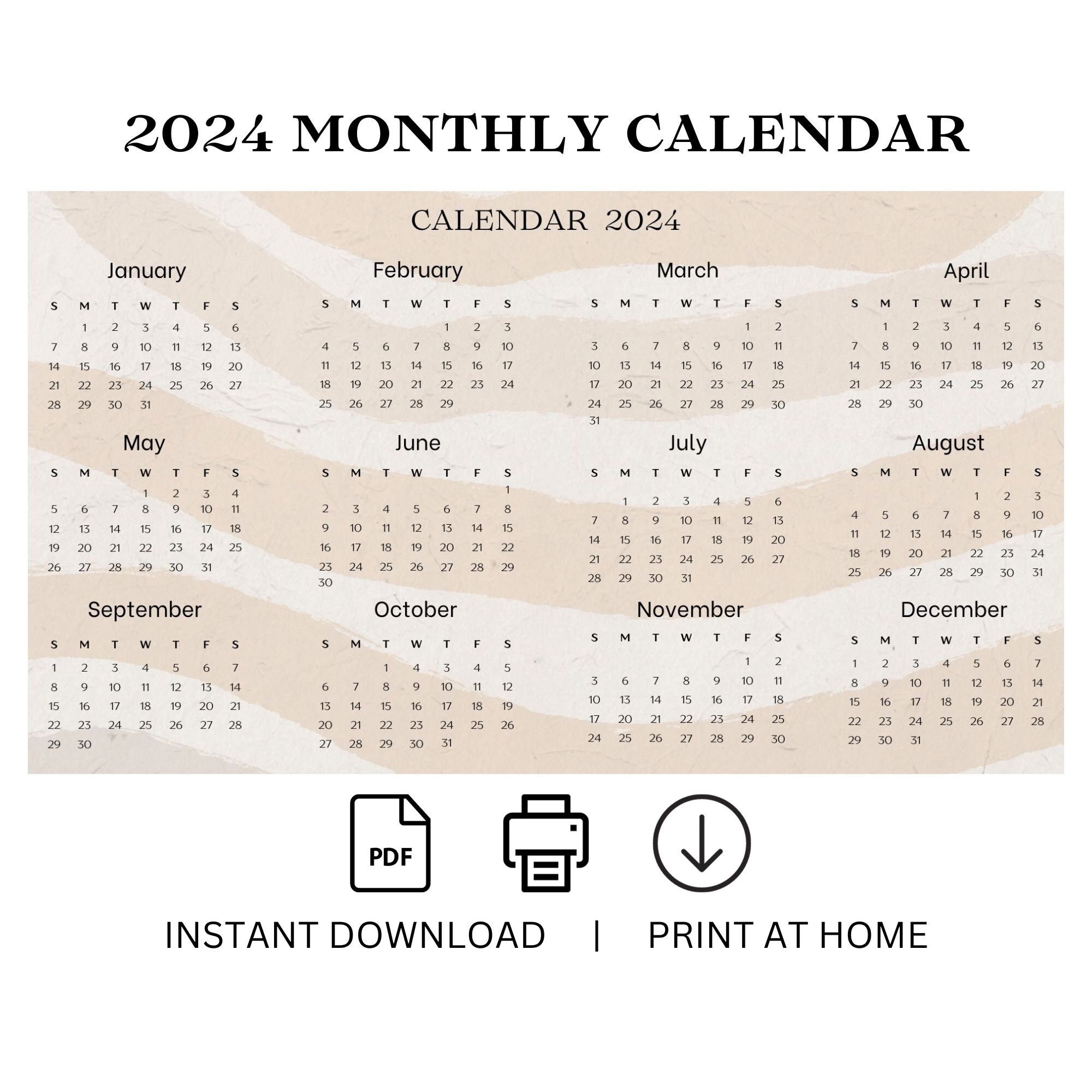 2024 Calendar - Etsy