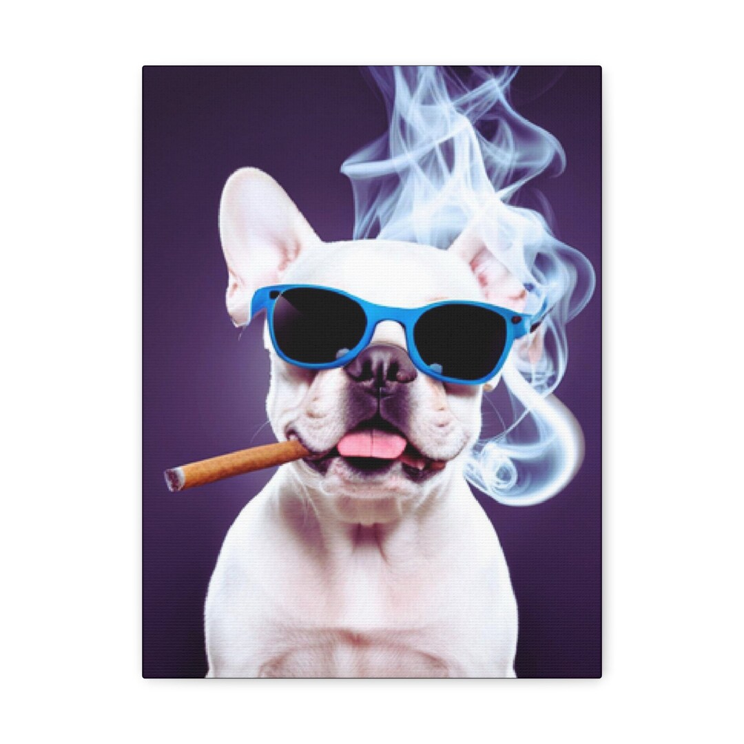 Art by Selin French Bulldog Smoking Graphic Art Wall - Etsy