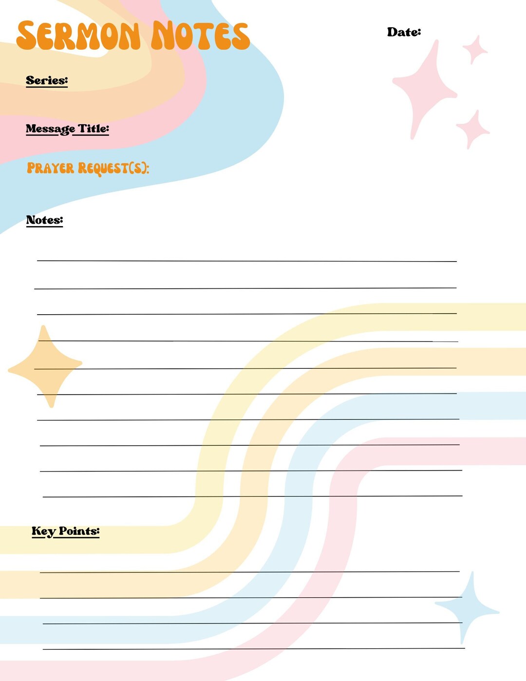 Rainbow Sermon Notes - Etsy