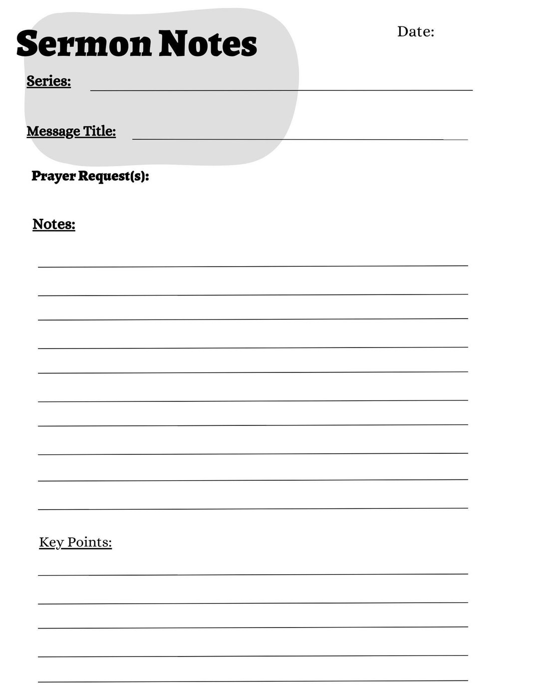 Simple Sermon Notes - Etsy