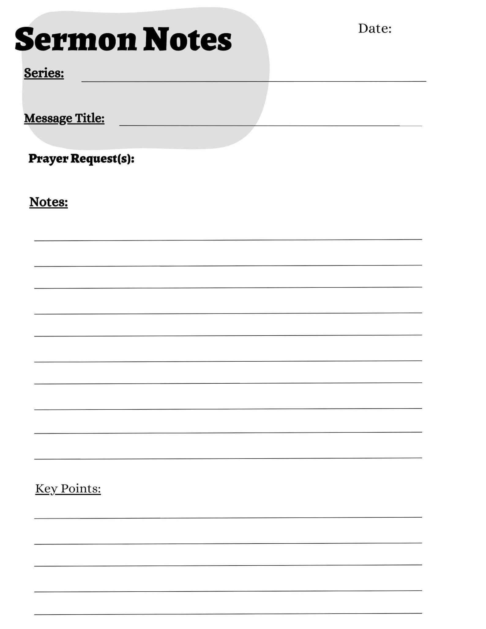 Simple Sermon Notes - Etsy
