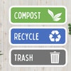 Compost Recycle Trash Stickers - Compost Bin Label - Recycling Bin ...