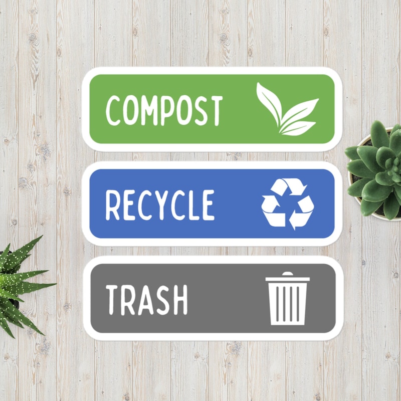 Recycling Bin Sticker Labels - Etsy