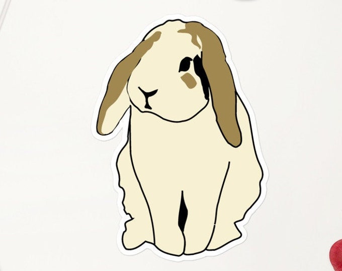 Lop Bunny Sticker Peeking Cute Rabbit Laptop Decal / Car Decal / Phone ...