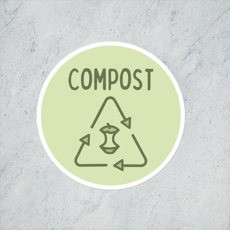 Compost Bin Label - Compost Sticker With Compost Symbol - DIY Compost ...